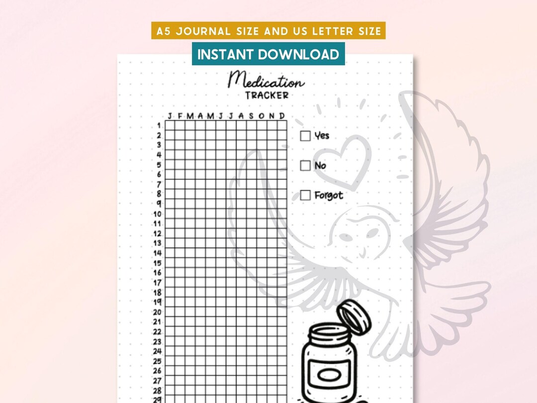 Medication Tracker Printable, Medicine Log, Daily Planner Page, Pill ...