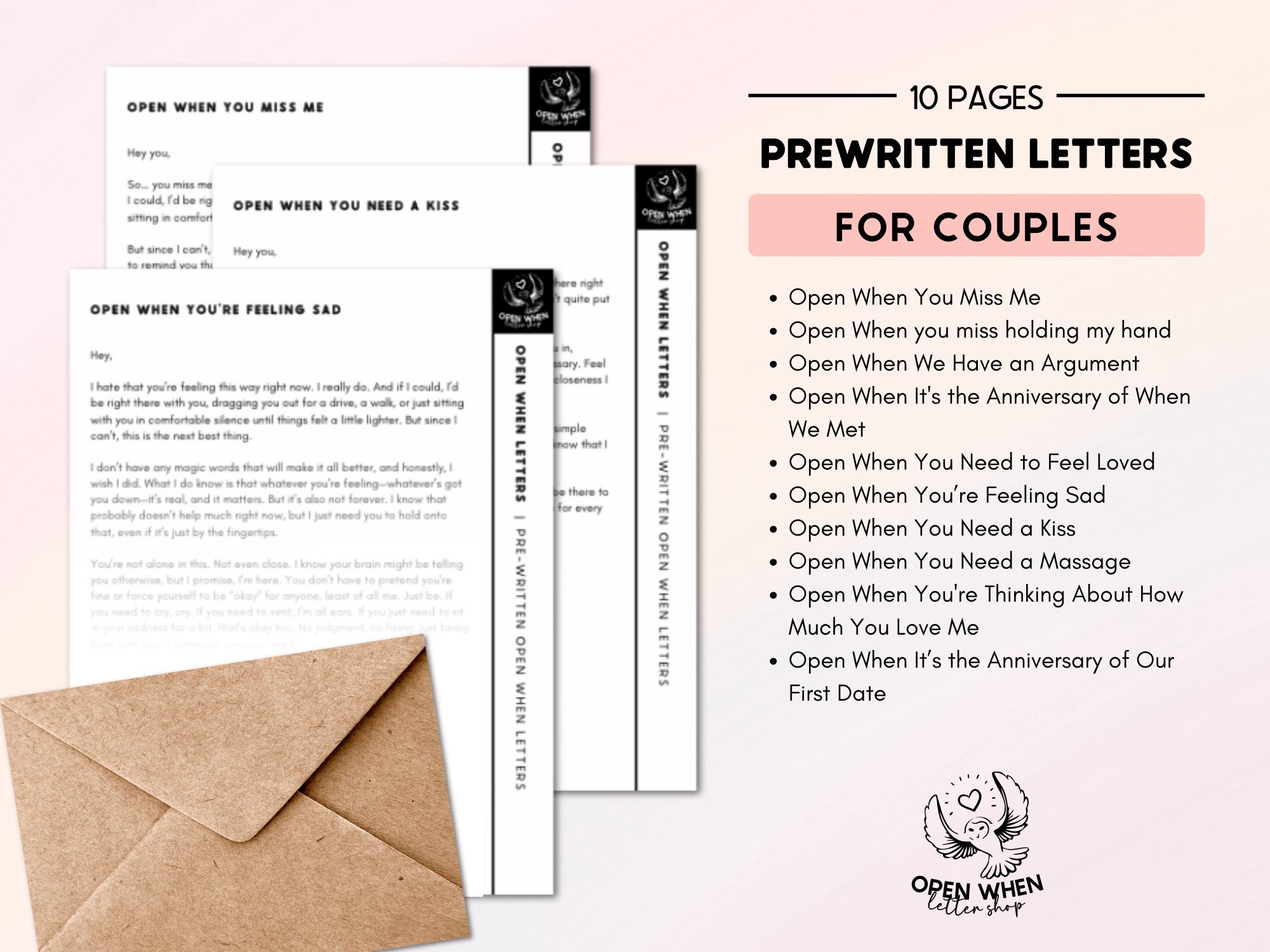 Prewritten Open When Letters & Prompts | Open When Ideas, Ready-to-use ...