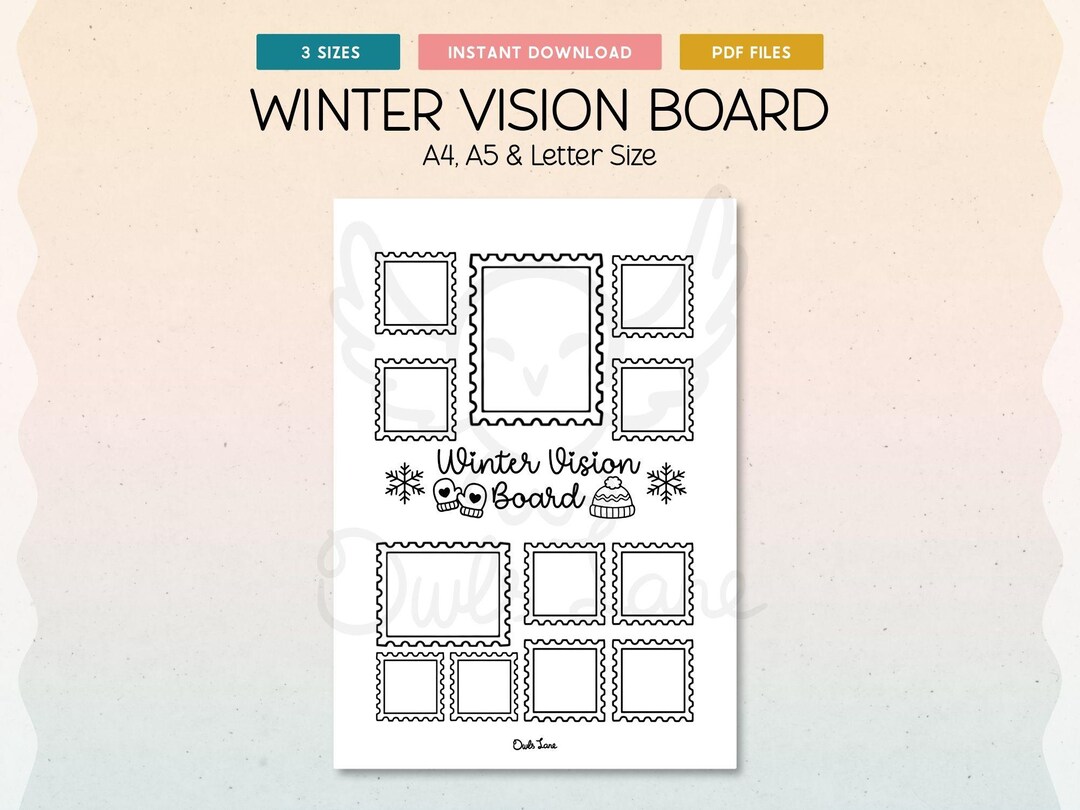Winter Vision Board Printable | Cozy Vision Board Journal Page | Bullet ...