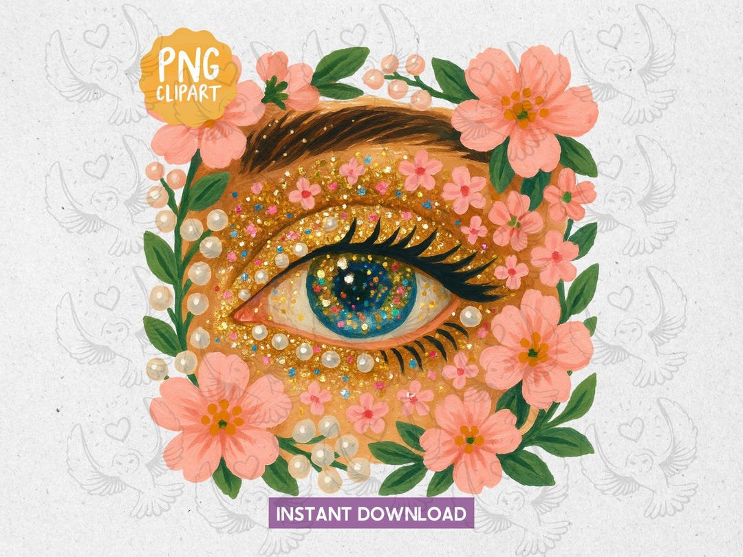Floral Eye Clipart Bundle, Boho Eye PNG, Decorative Eye Graphics ...