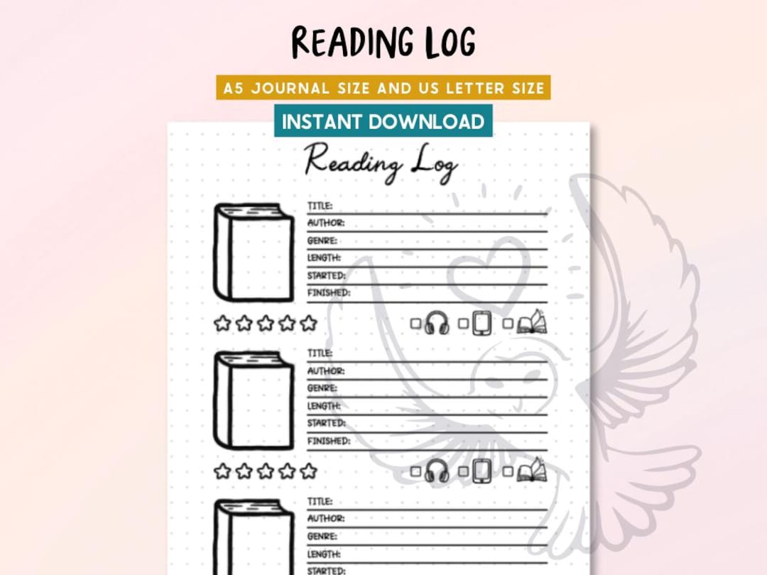Reading Log Printable, Book Tracker, Reading Journal, Book Review ...