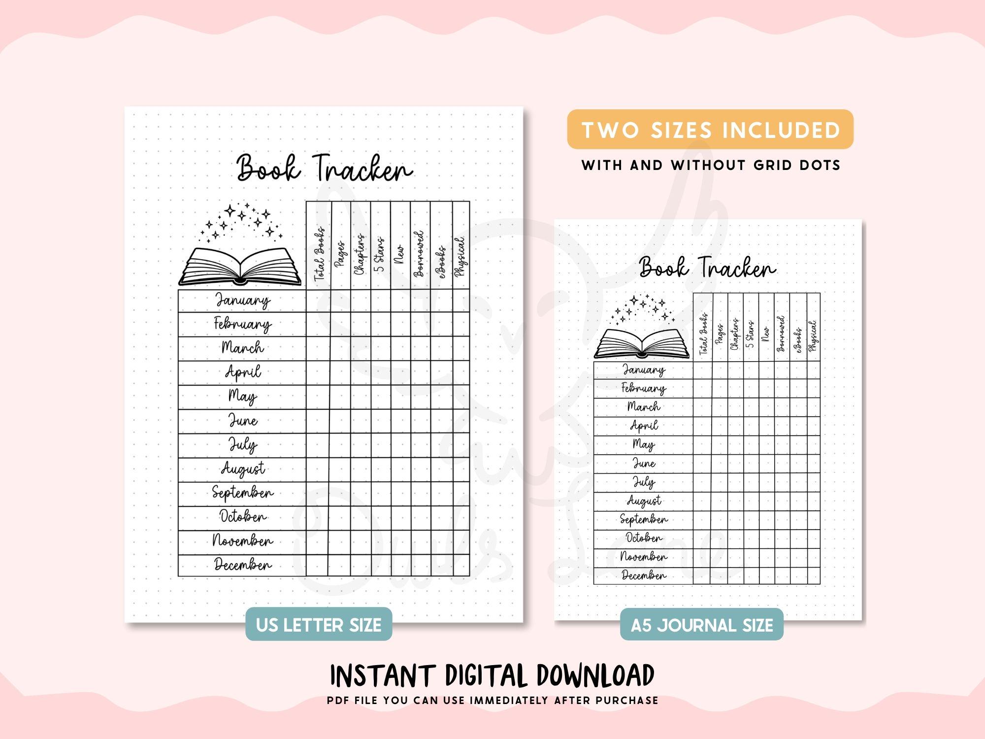 Yearly Book Tracker Printable | Reading Log Book Journal | Track Books ...