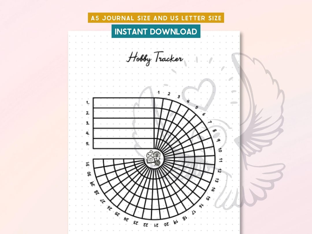 Hobby Tracker Printable, Spiral Habit Tracker, Reading Log, Hobby ...