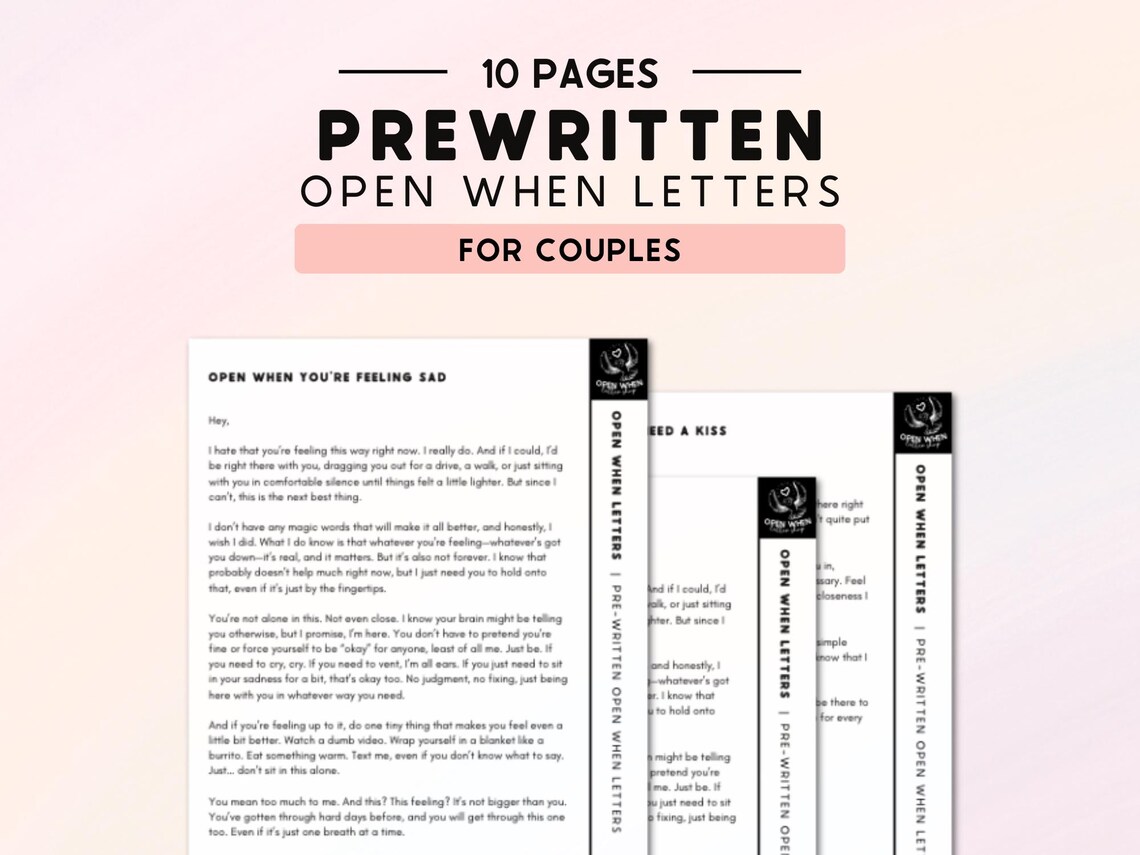 Prewritten Open When Letters & Prompts | Open When Ideas, Ready-to-use ...