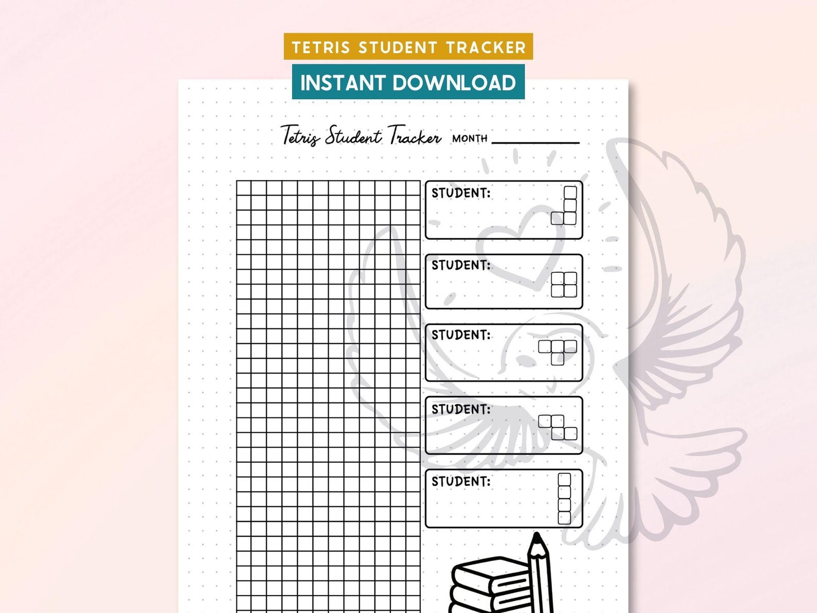 Tetris Student Tracker Printable, Grid Habit Tracker, Lesson Planning ...
