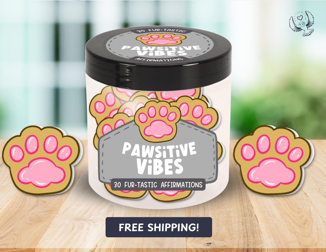 Pawsitive Vibes Paw-shaped Affirmation Cards | Pet Lover Gift ...