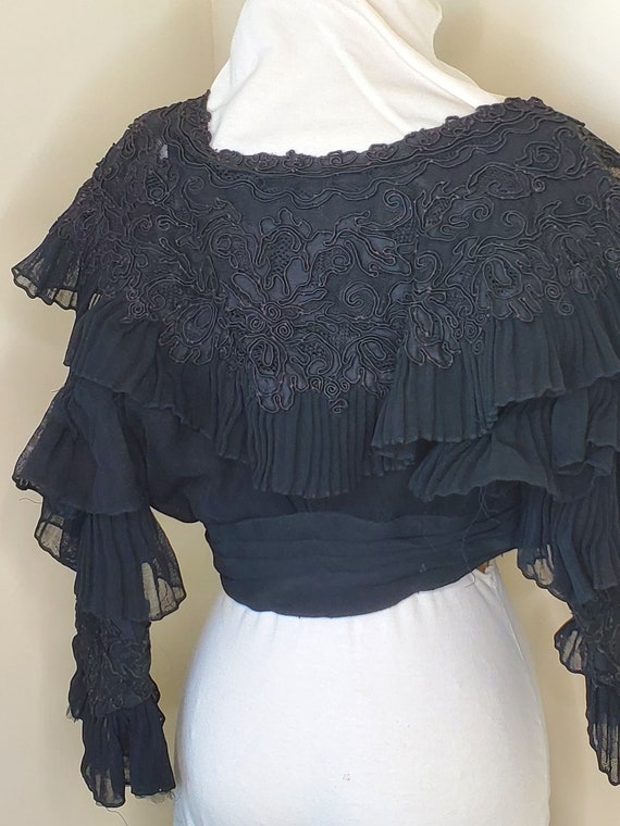 Antique Victorian Edwardian Mourning Dress Set - Gem