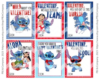 Stitch Valentine's Day Cards - Etsy