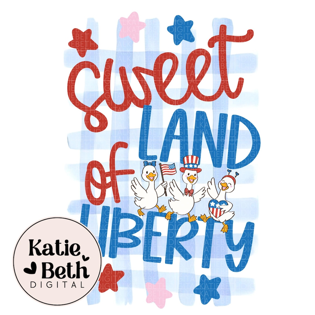 Patriotic Geese PNG, Sweet Land of Liberty, 4th of July Sublimation ...