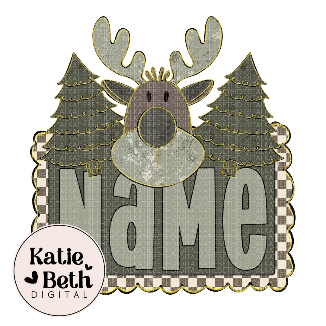 Custom Reindeer Name PNG | Farmhouse Christmas Clipart (digital) - Etsy
