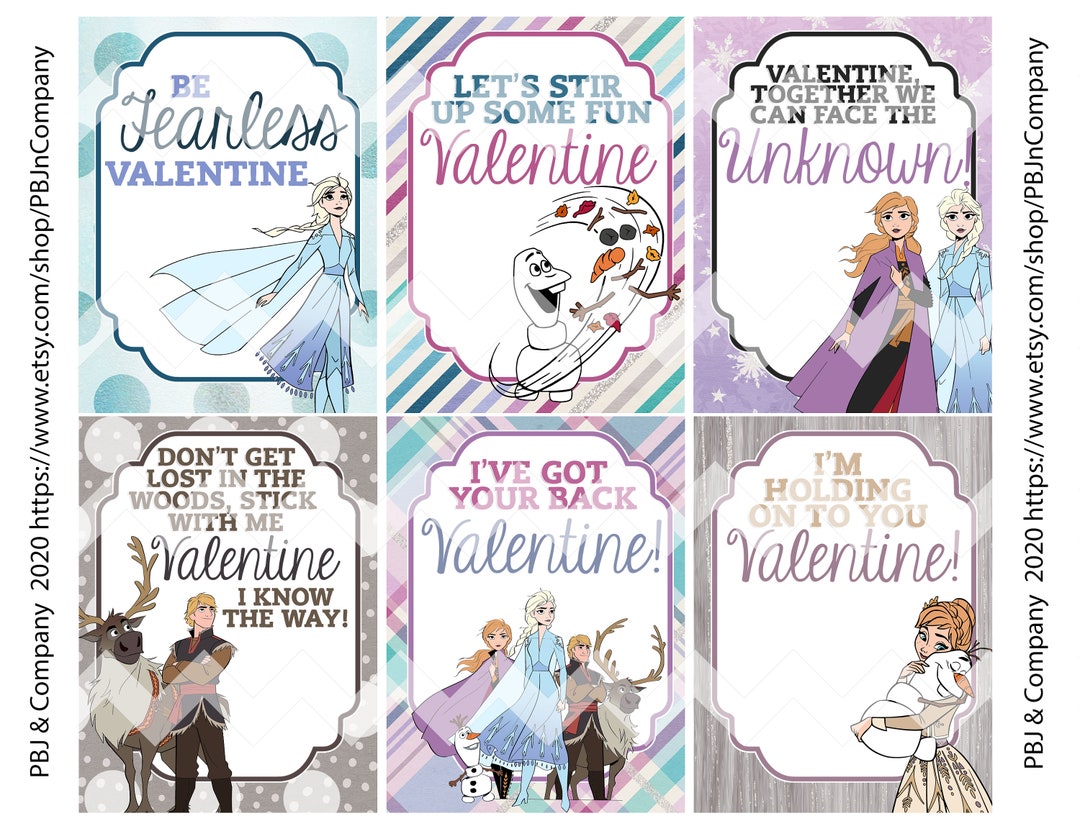 Frozen II Valentine's Day Cards Digital File, DIY, 8x10, Printable ...