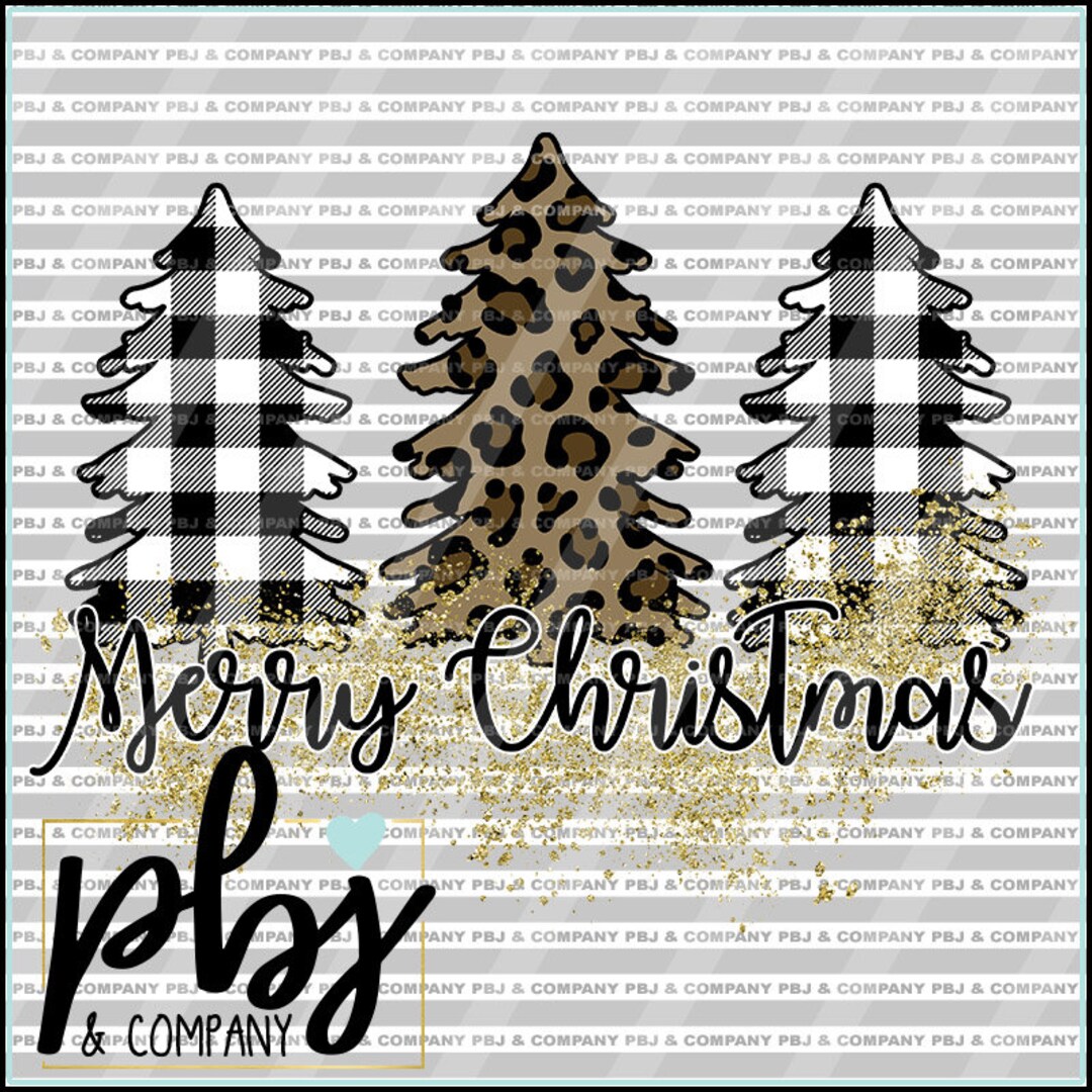 Merry Christmas,buffalo Plaid, Digital Sublimation Design, Leopard ...