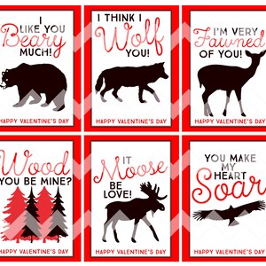 Woodland Friends Printable Valentine's Day Cards Digital File - Etsy