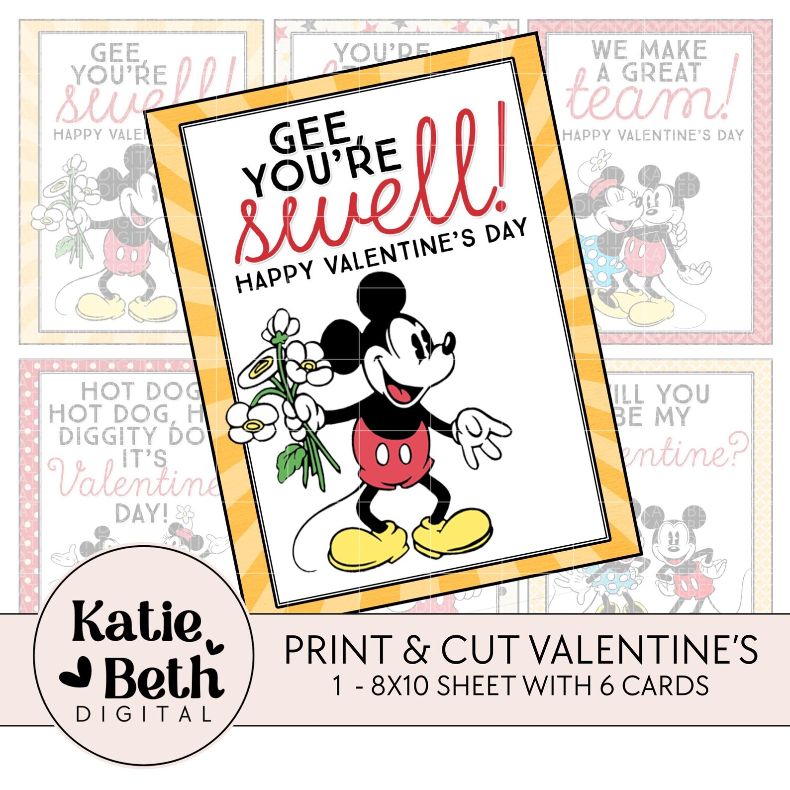 Valentine's Day Cards Digital File, DIY, 8x10, Printable - Etsy