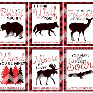 Woodland Friends Printable Valentine's Day Cards Digital File - Etsy