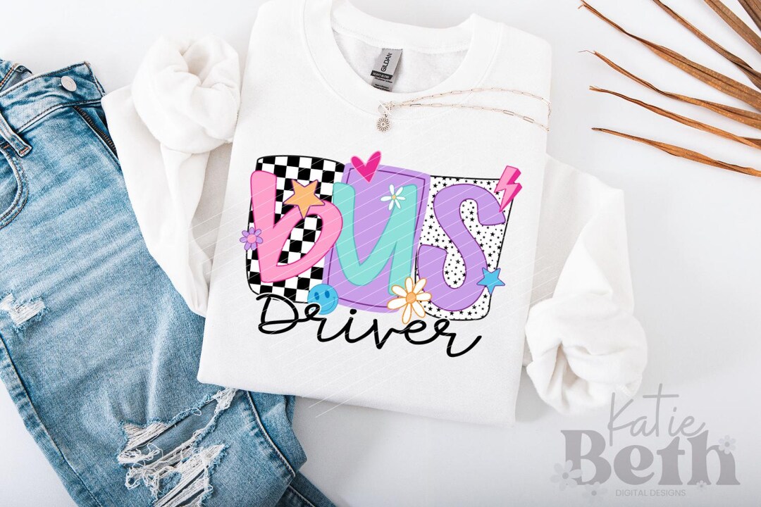 Preppy Bus Driver PNG: Back to School Clipart (digital Download, 300 ...