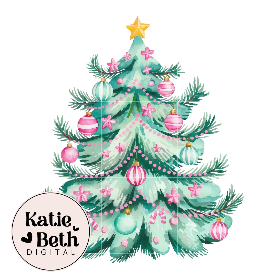 Preppy Christmas Tree PNG - Etsy