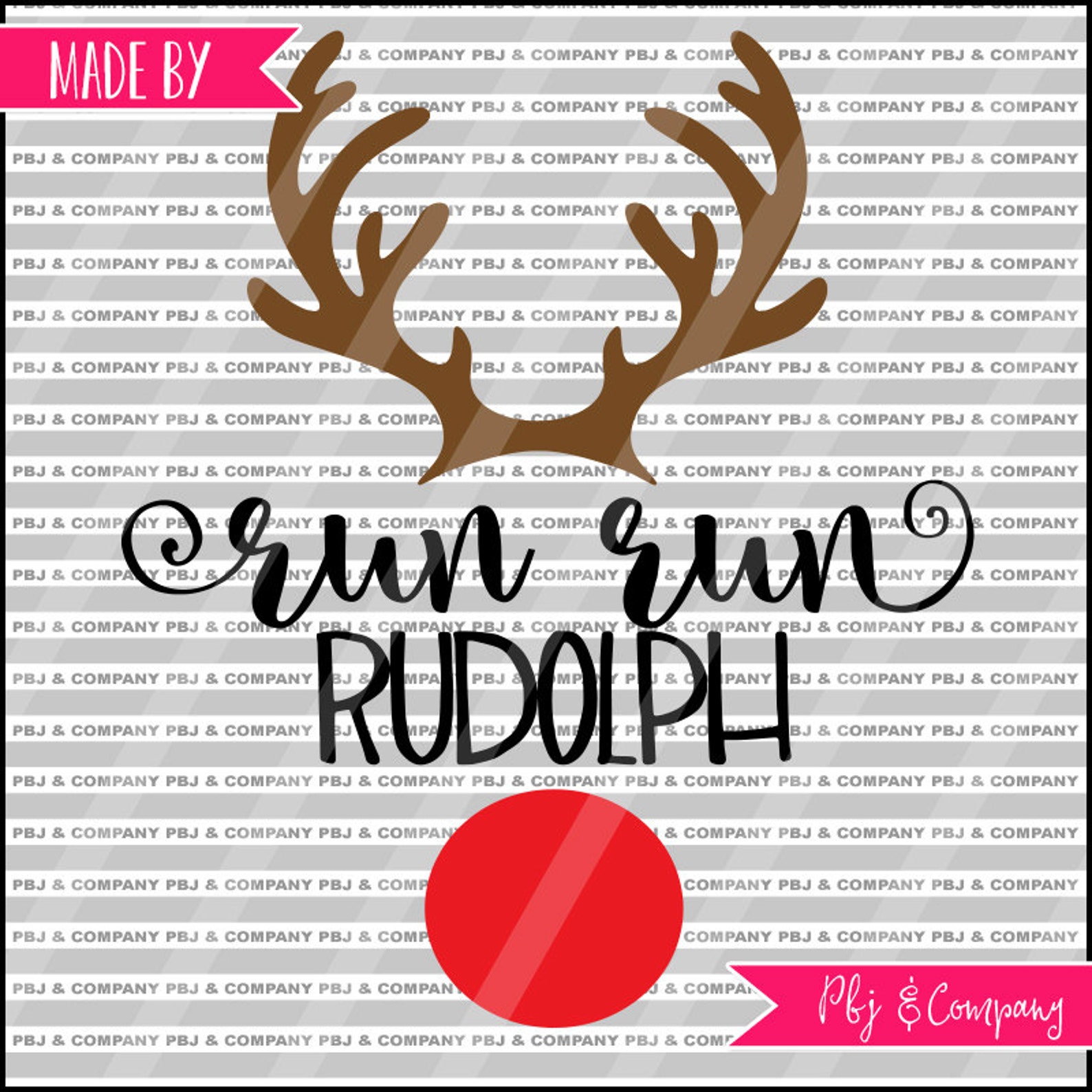 Run Run Rudolph Christmas Quote DIY Cutting File SVG - Etsy