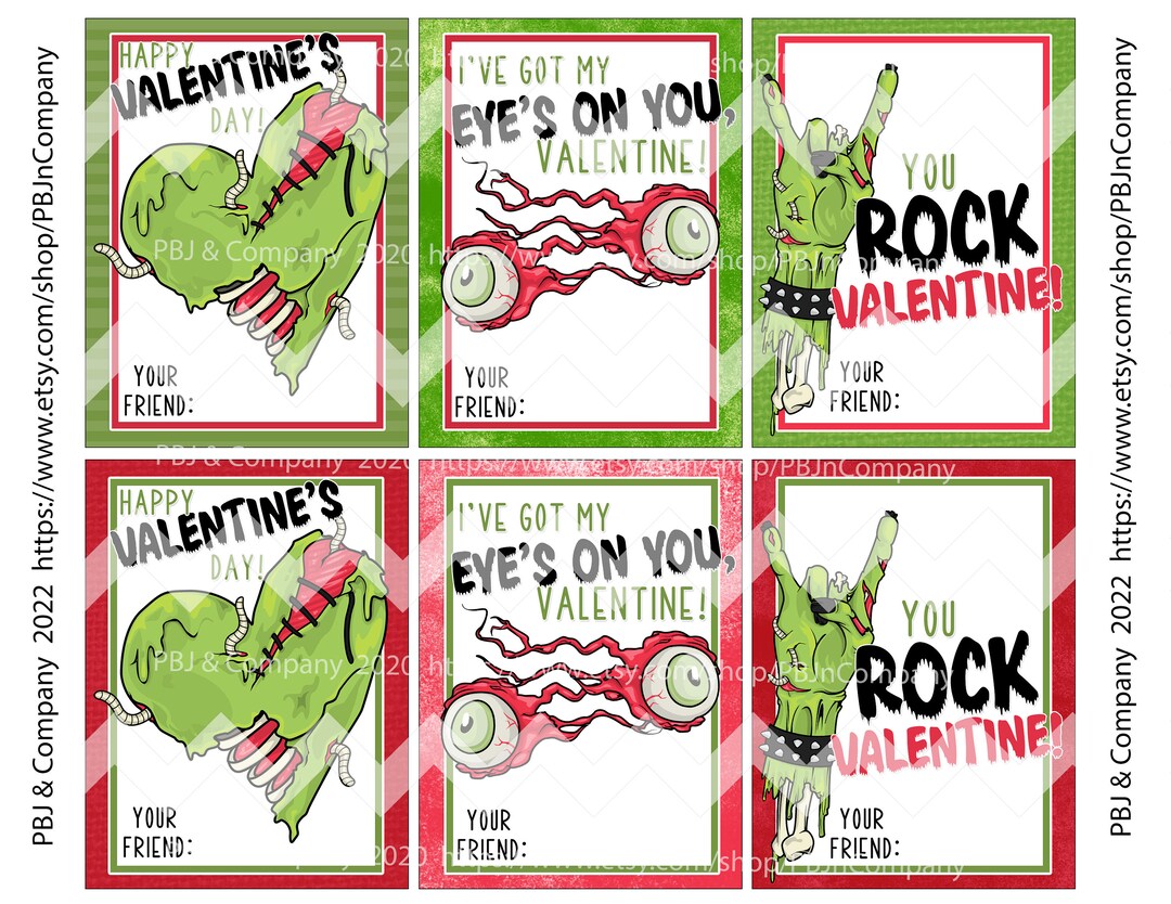 Zombie Valentine, Valentine's Day Card, Ready to Print - Etsy