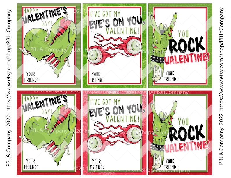 Zombie Valentine, Valentine's Day Card, Ready to Print - Etsy