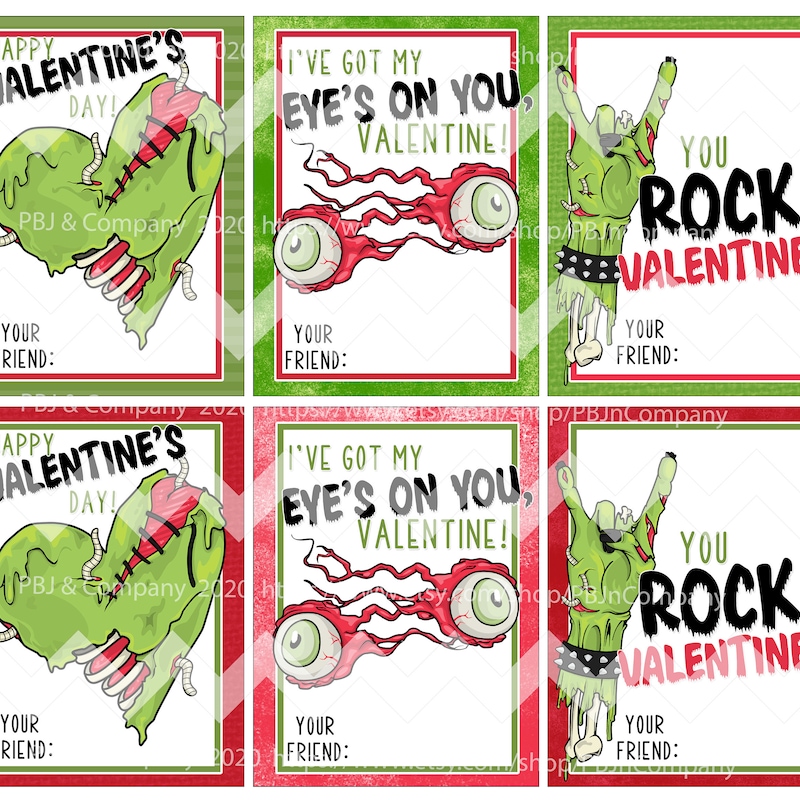 Zombie Valentines Card Kids - Etsy UK