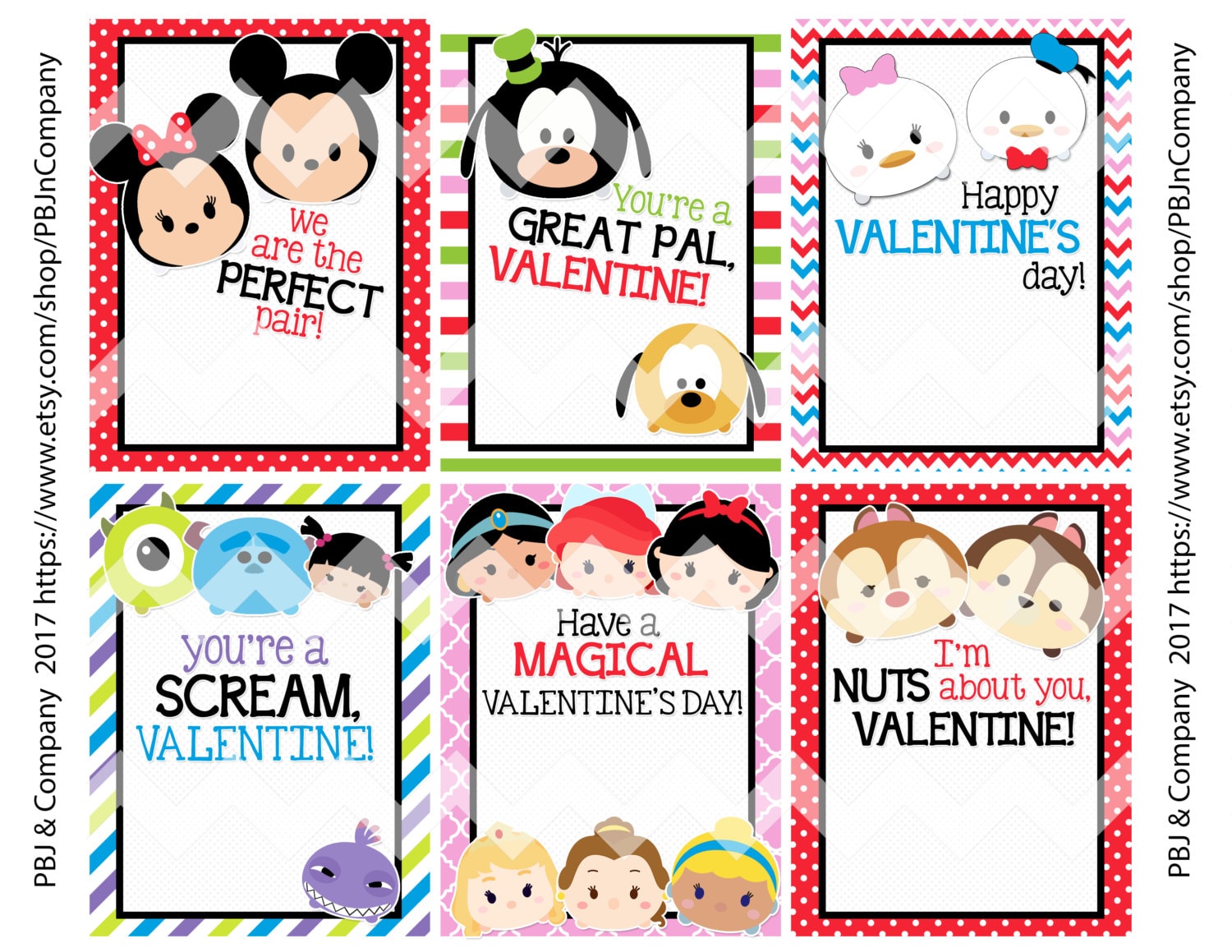 Kids Printable Valentine's Day Cards Digital File, Valentine's Day ...