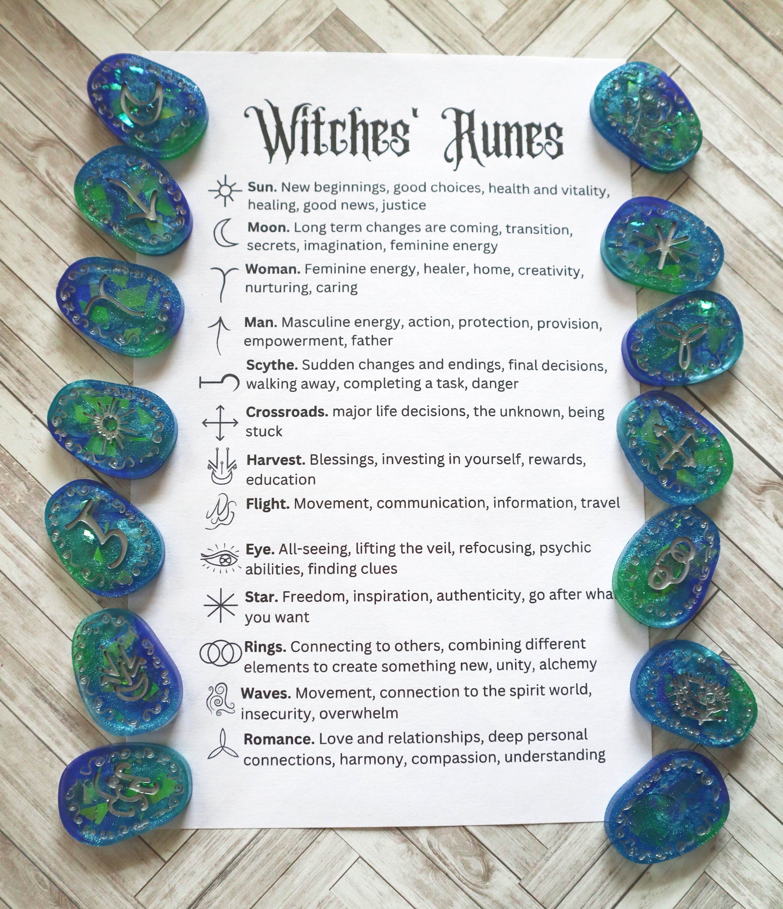 Mermaid Runes, Witch Rune Set Ocean Runes Witch Runes Blue Runes ...