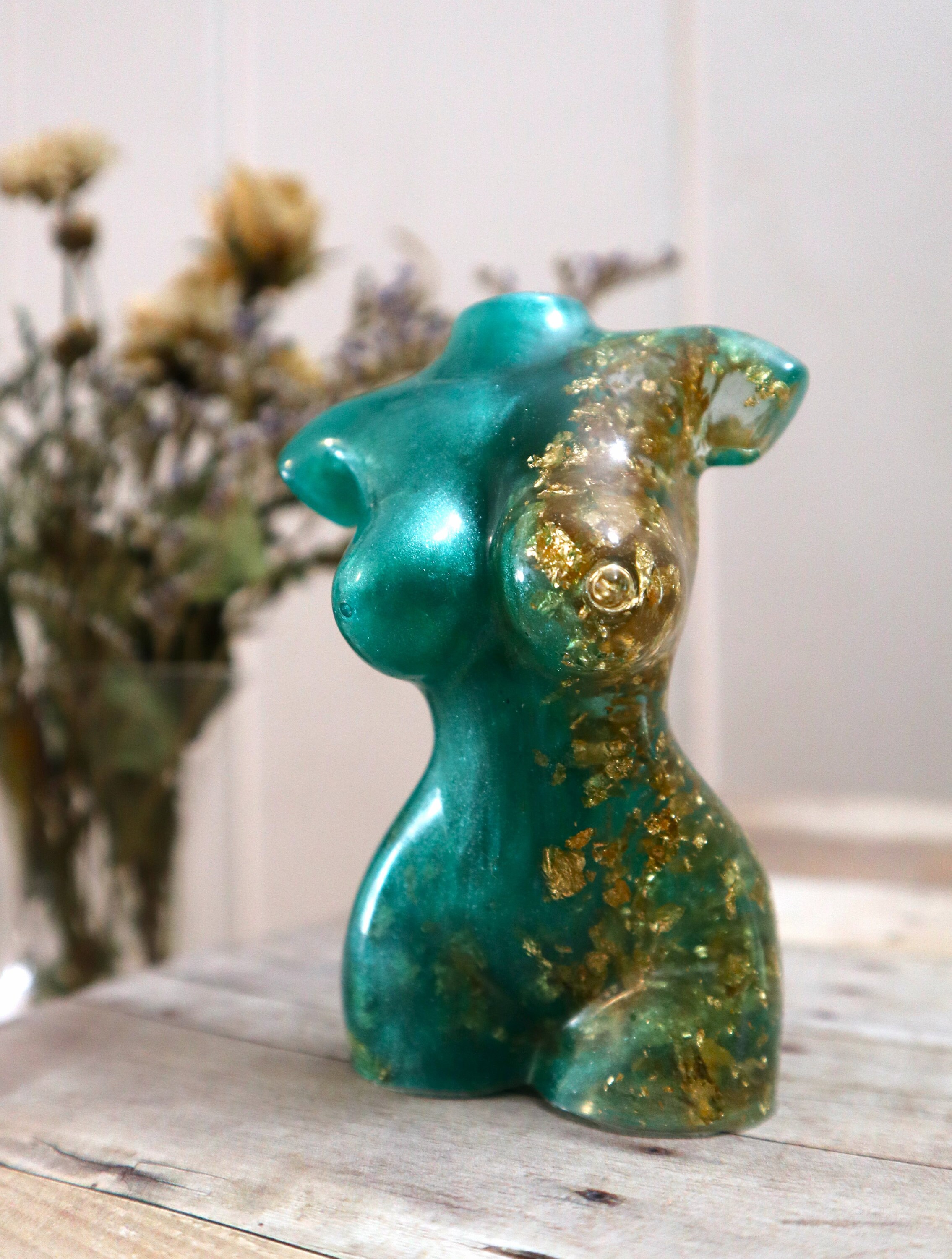Emerald and Gold Female Body Figurine Goddess Altar Statue - Etsy