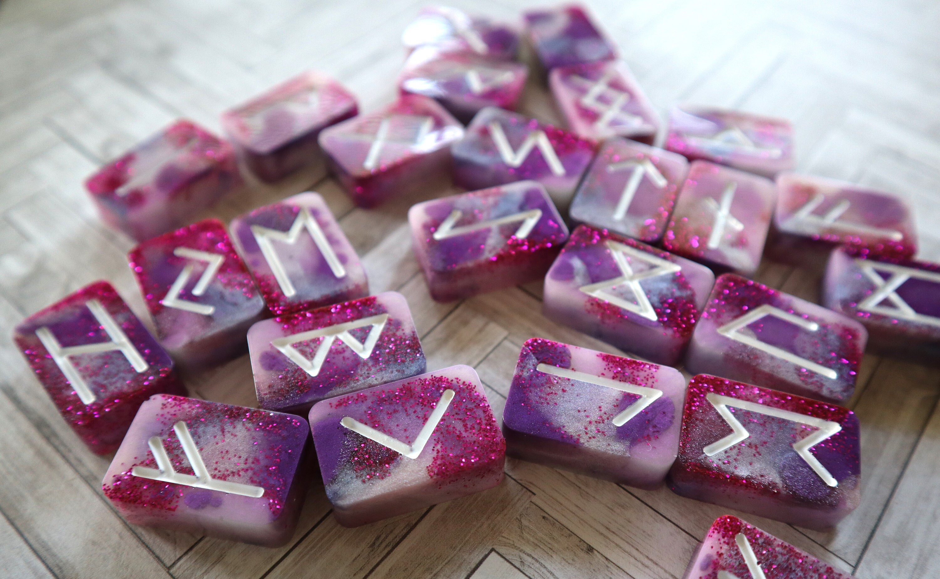 Purple Rune Set Norse Rune Set Divination Runes Witch - Etsy