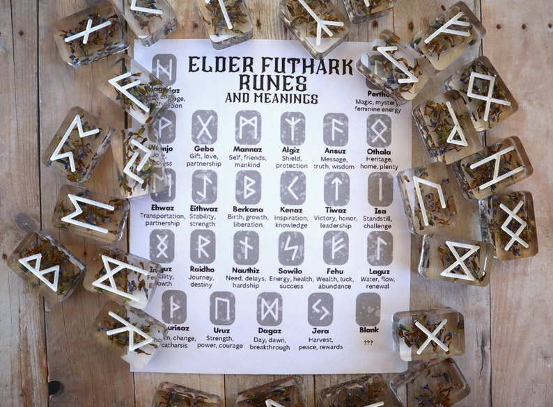 Lavender Runes Norse Rune Set Elder Futhark Runes Divination Runes Rune ...
