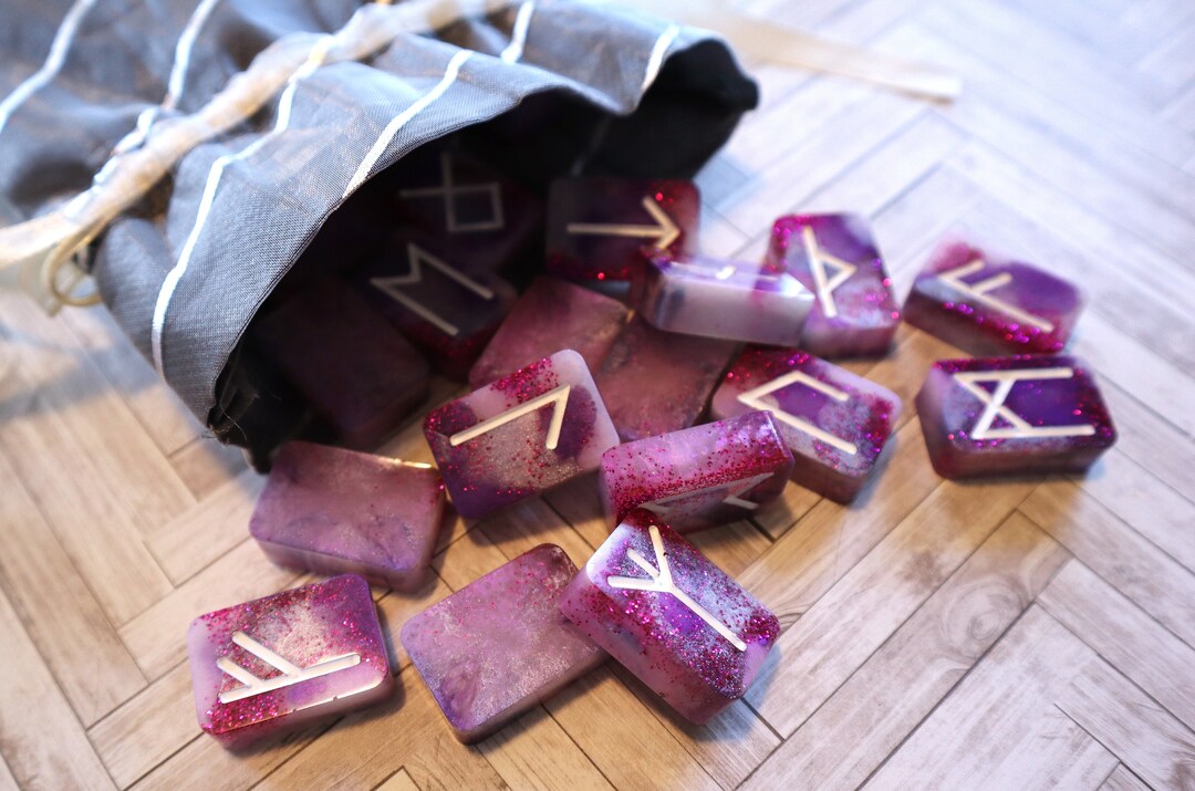 Purple Rune Set - Norse Rune Set - Divination Runes - Witch Rune Set ...