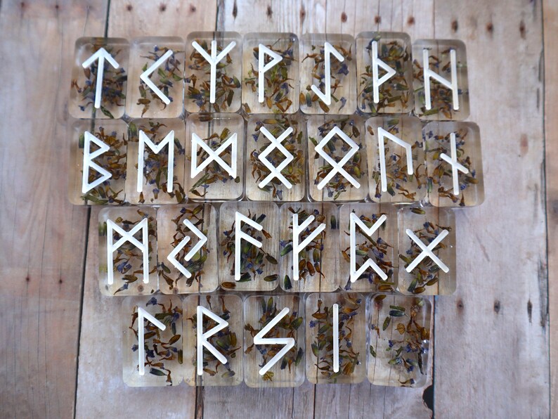 Lavender Runes Norse Rune Set Elder Futhark Runes Divination Runes Rune ...