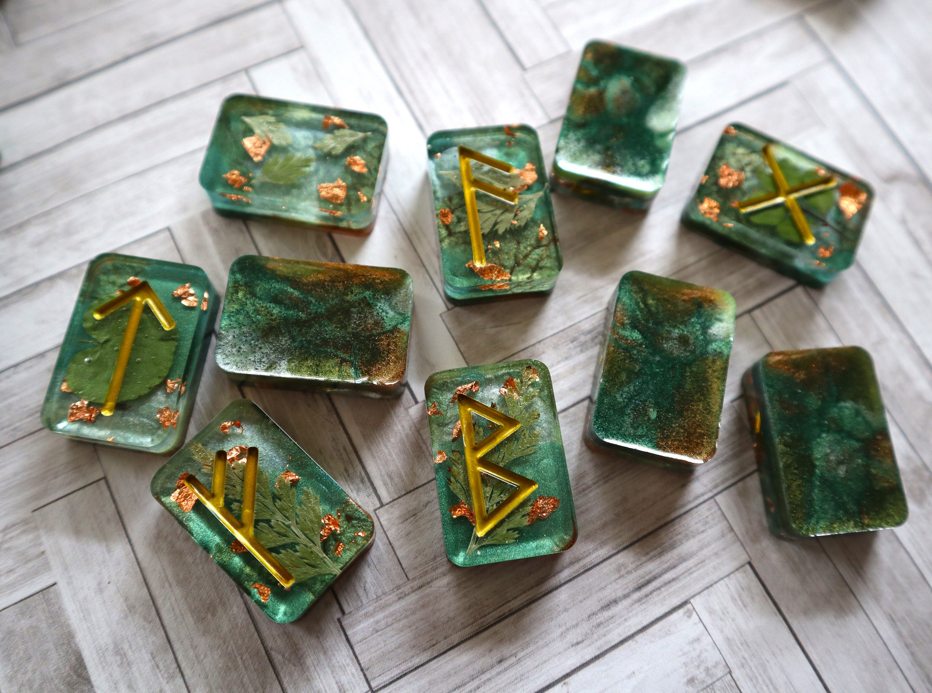 Forest Rune Set Norse Rune Set Divination Runes Witch Rune Set Flower ...