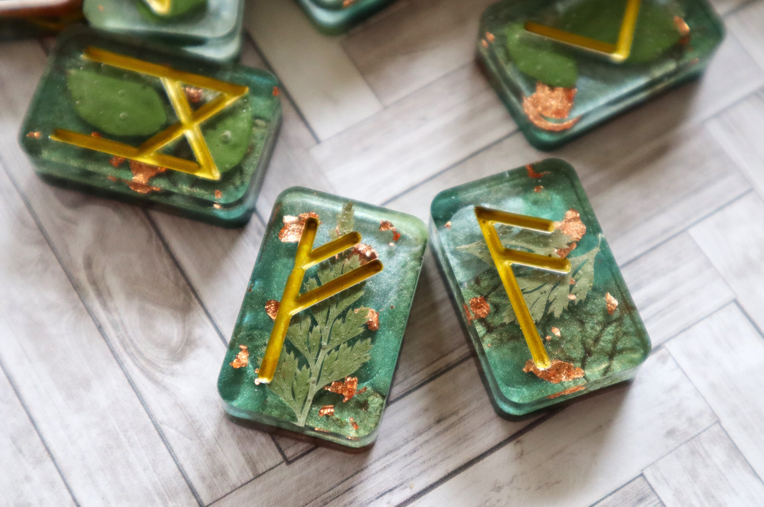 Forest Rune Set Norse Rune Set Divination Runes Witch Rune Set Flower ...