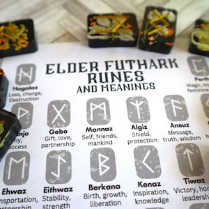 Floral Runes Norse Rune Set Elder Futhark Runes Divination Runes Flower ...