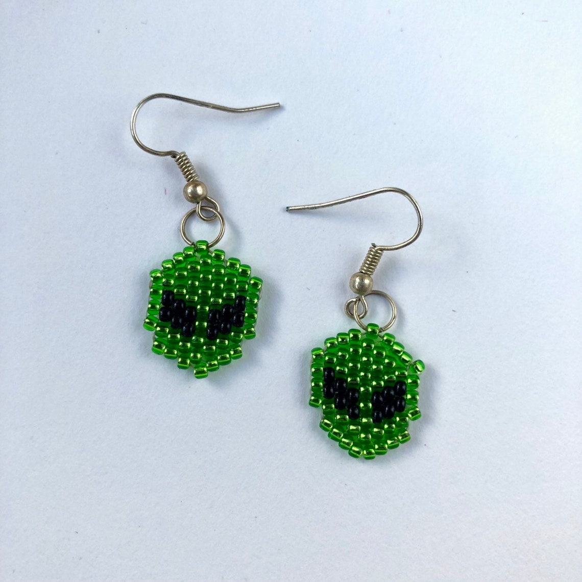 Alien Earrings, Green Alien Dangle Earrings, Sci Fi Jewelry, Sci Fi ...