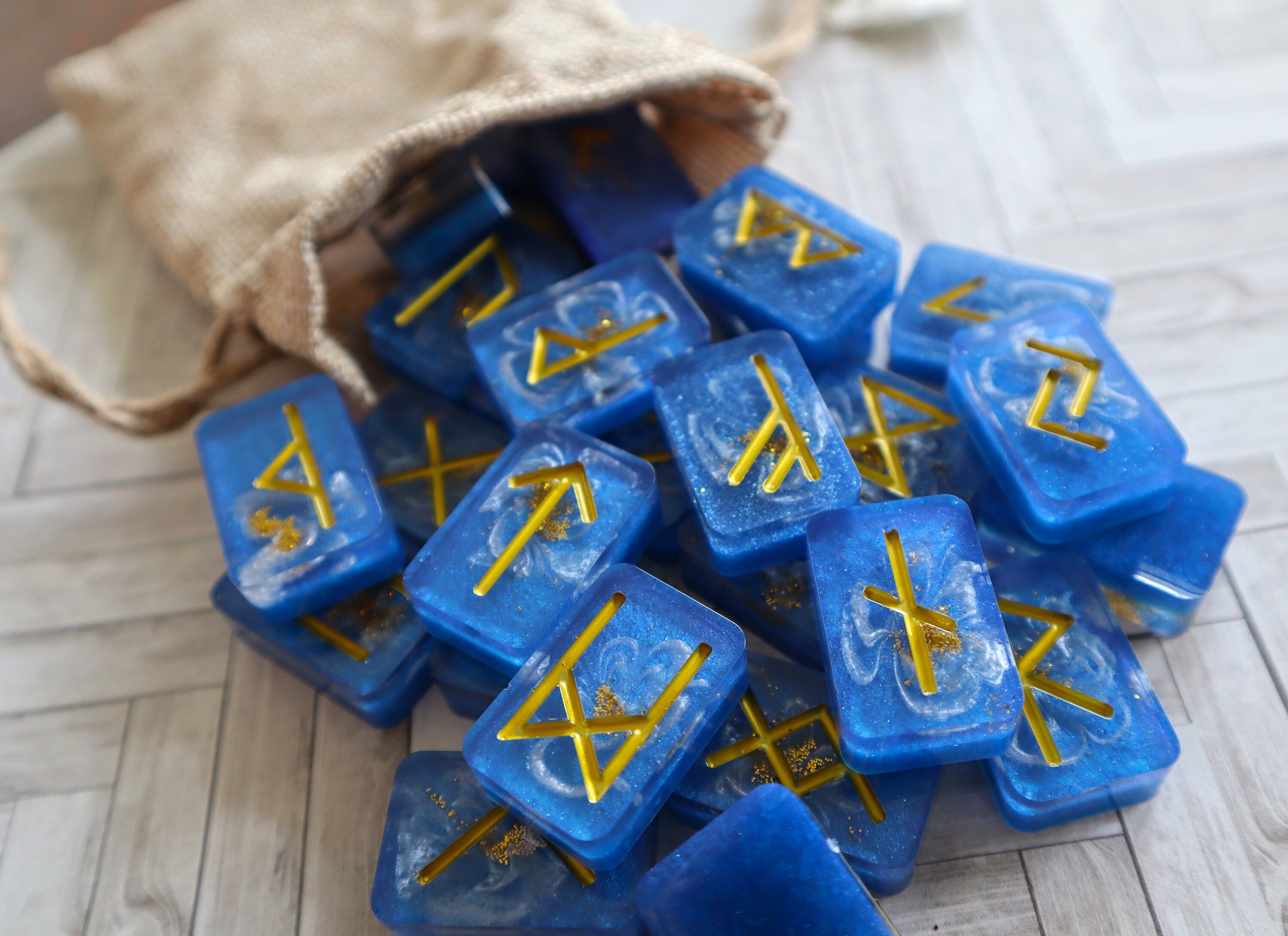 Sky Runes Norse Rune Set Elder Futhark Runes Blue Runes - Etsy