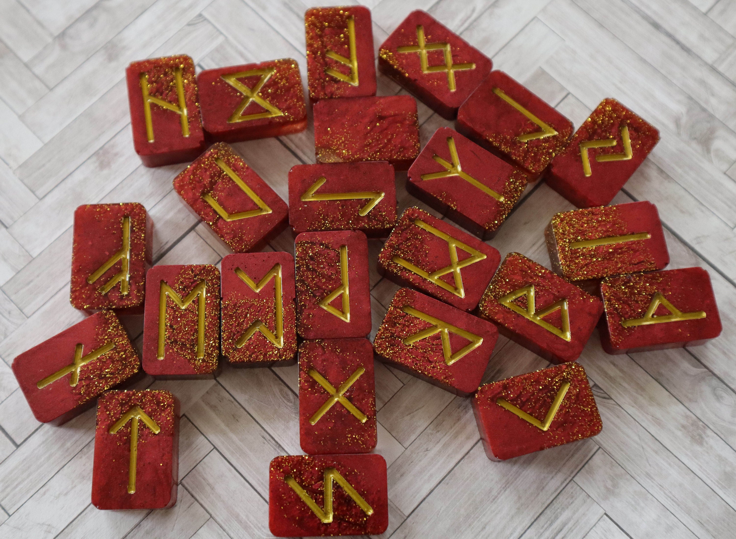 Fire Rune Set Divination Runes Elder Futhark Runes Norse Rune Set for ...