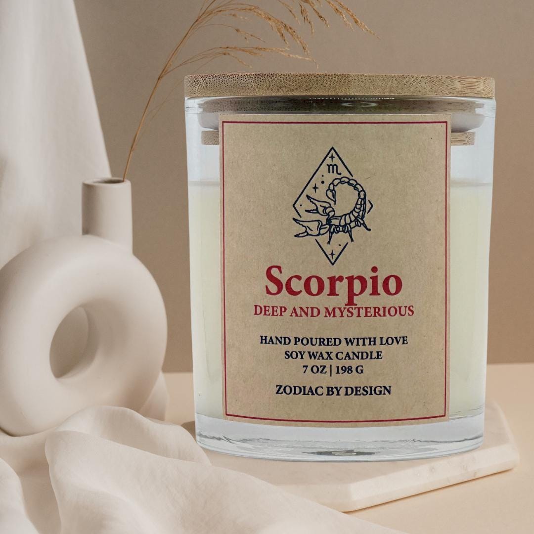 Scorpio Birthdate Candle, Custom Zodiac Candle Gift, Personalized ...