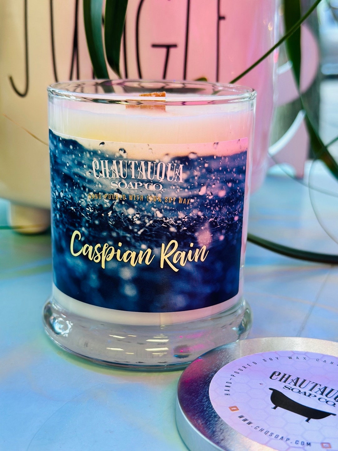 Caspian Rain Wood Wick Candle - Etsy