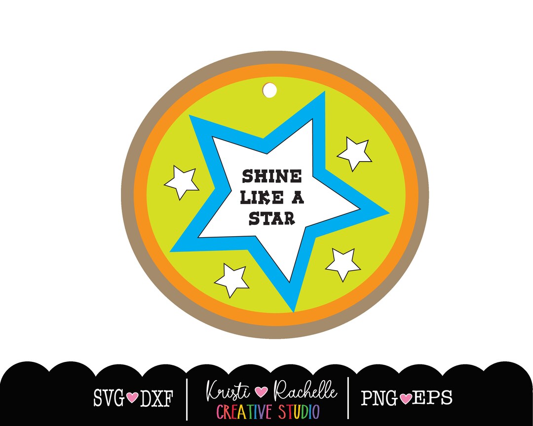 Circle Tag SVG Star Shine SVG Glowforge Star Shine Bright Star Shine ...