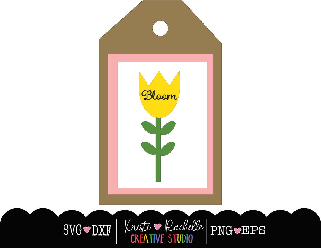 Tulip Flower Tag SVG Printable Tulip Tag Label Spring Tulip Mothers Day ...