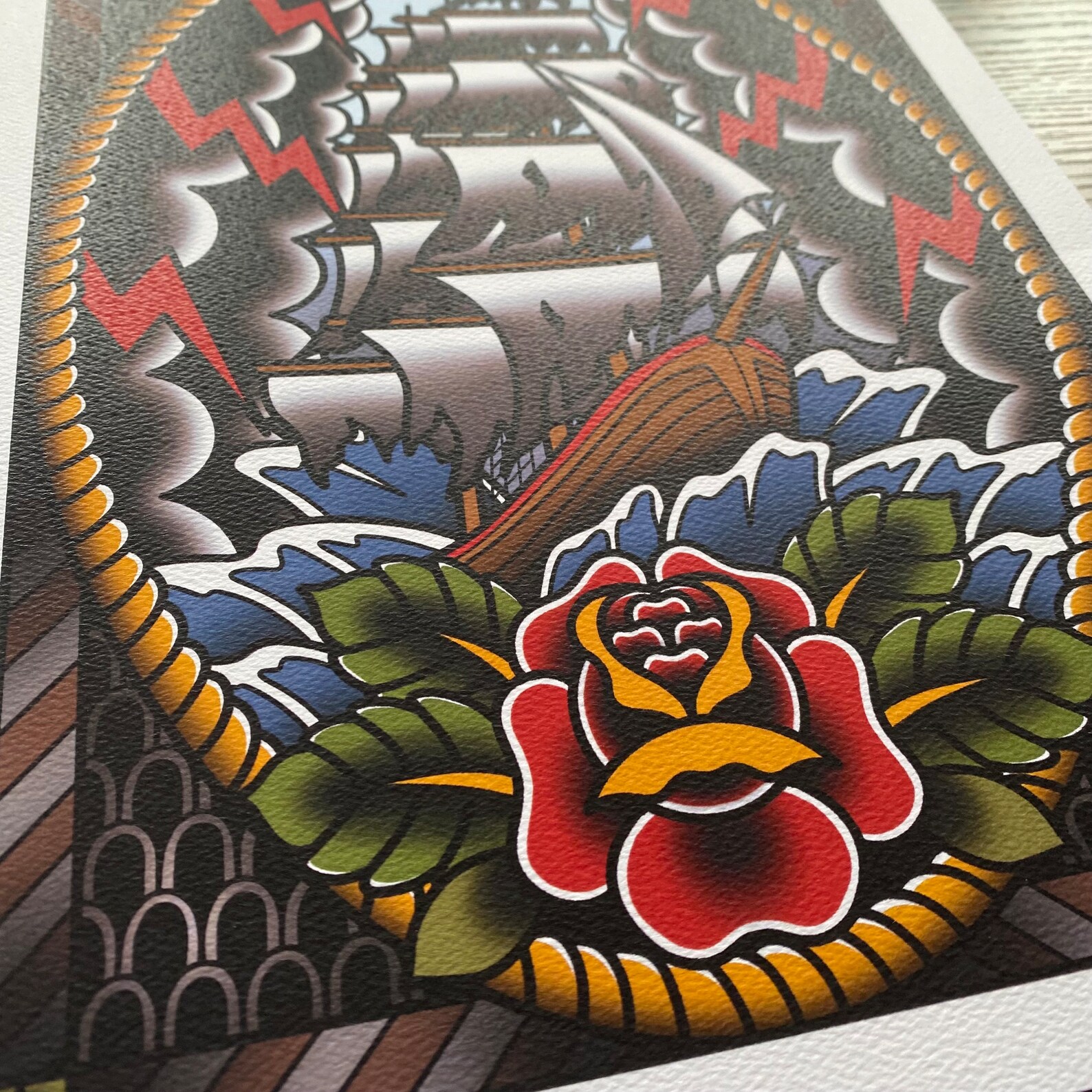 Traditional Clipper Ship Tattoo A4 Print - Etsy