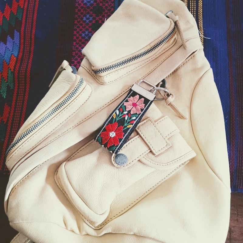 Fabric Key Fob With Charms - Etsy