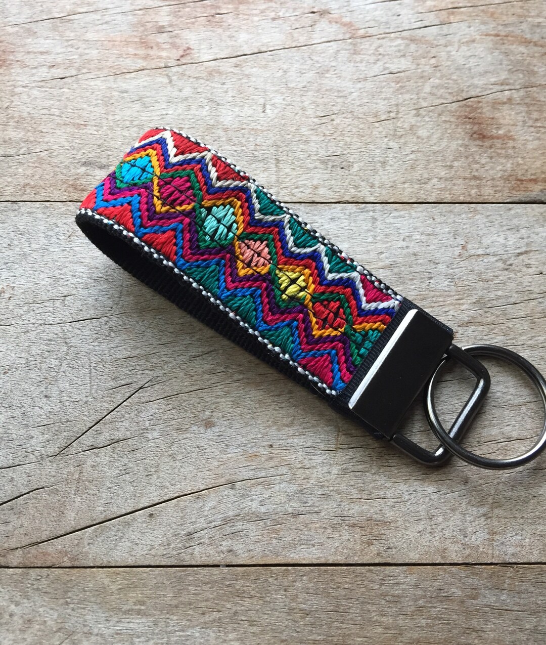 Native Design Keychain, Fabric Keychain, Woven Key Fob, Wrist Strap for ...