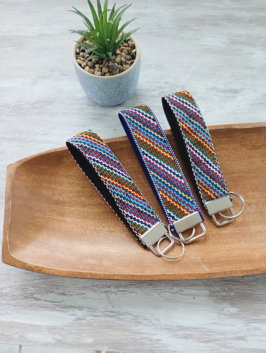 Guatemala Fabric Keychain, Keychain Lanyard, Teacher Gift, Cute Keyring ...