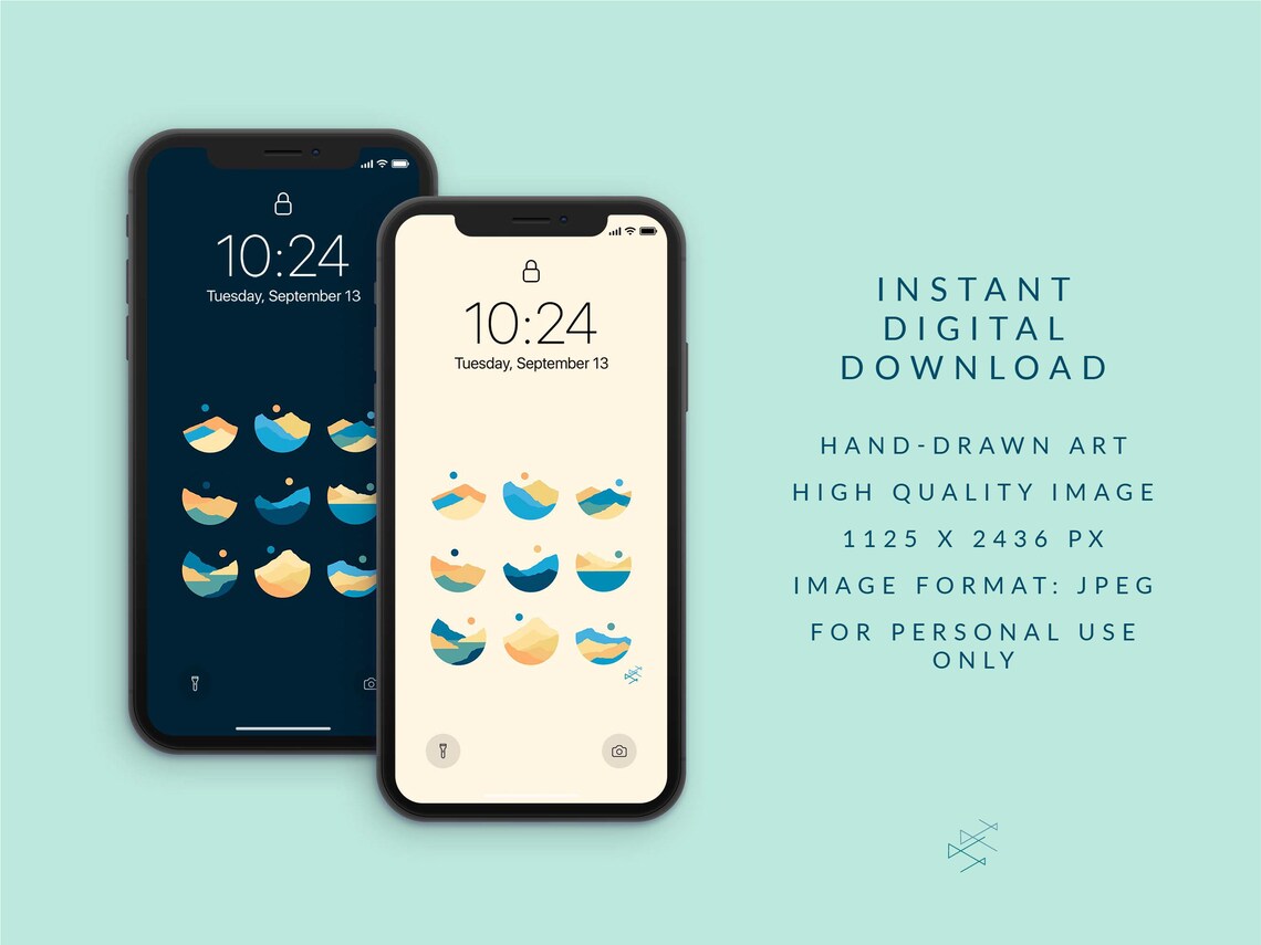 Modern Mountain Grid Phone Wallpaper | Minimal Background | Mountains ...
