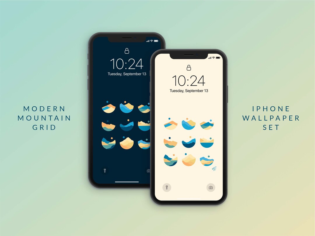 Modern Mountain Grid Phone Wallpaper | Minimal Background | Mountains ...