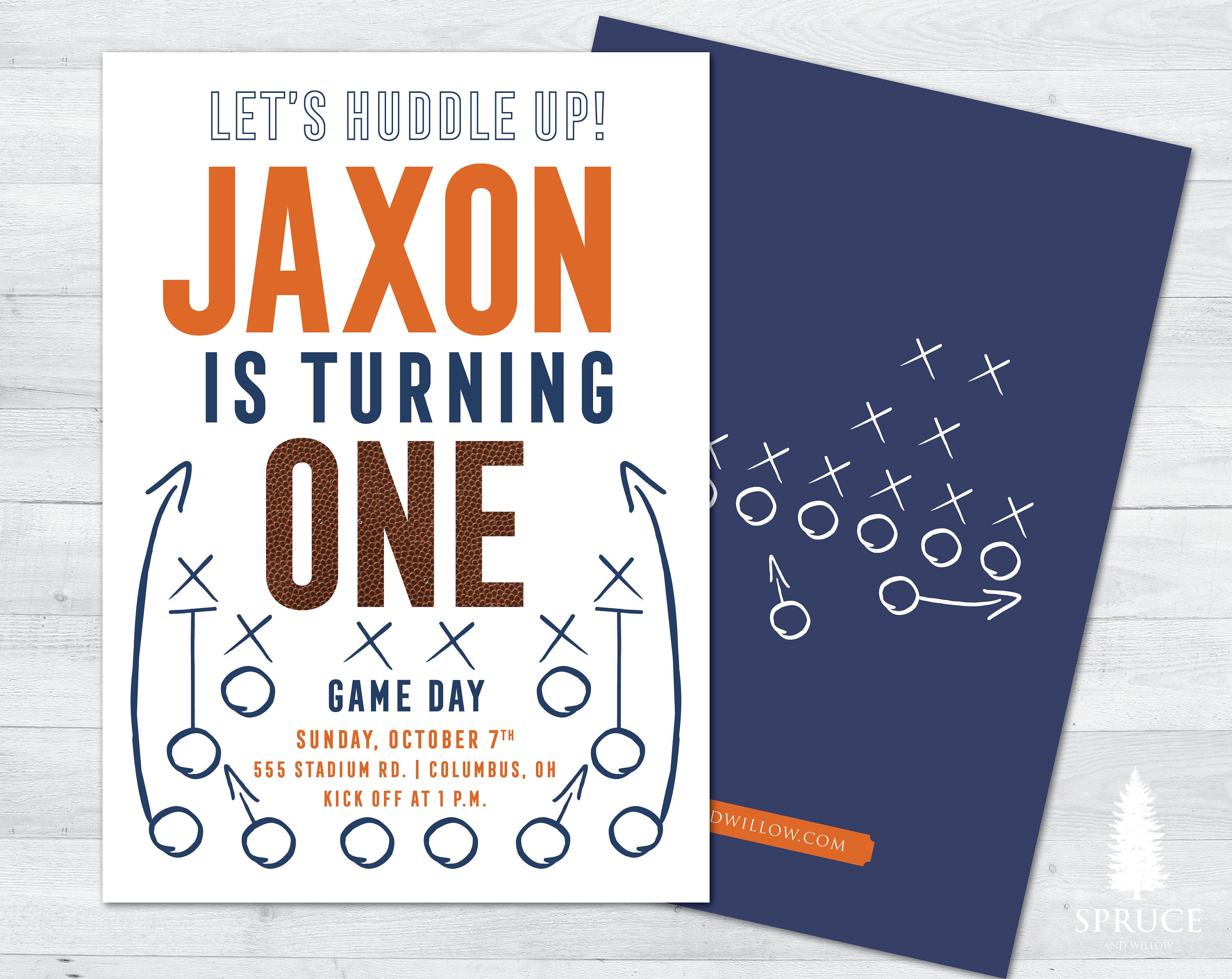 Paper & Party Supplies Little All-Star Sports Editable Touchdown ...