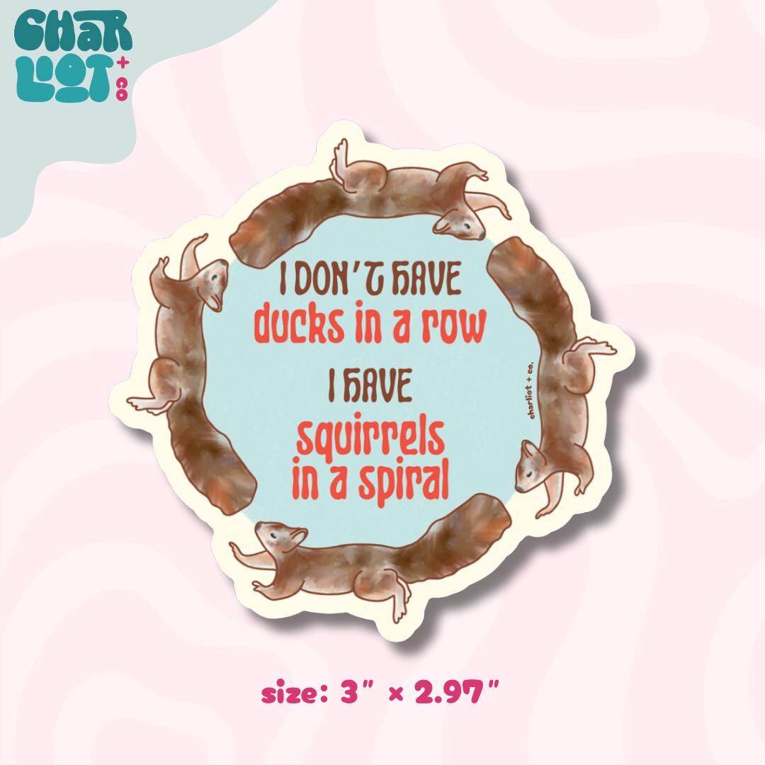 Squirrels in a Spiral Vinyl Sticker – Neurodivergent ADHD Humor - Etsy